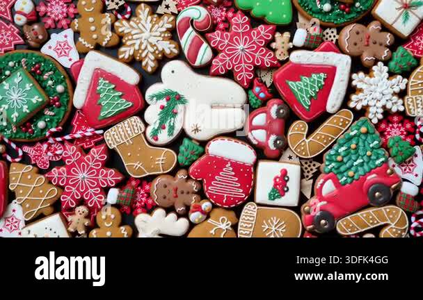 Christmas gingerbread cookies, sweet winter ginger cookies with ...