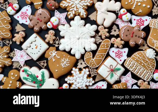 Christmas gingerbread cookies, sweet winter ginger cookies with ...