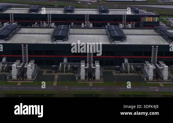 Aerial drone video of hyperscale data centers in Hollands Kroon ...