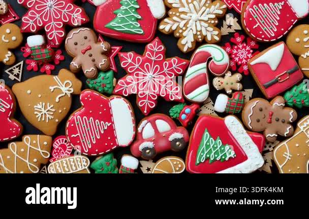 Christmas gingerbread cookies, sweet winter ginger cookies with ...