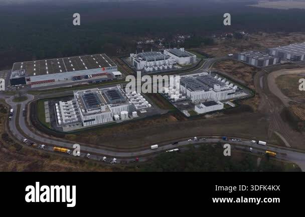 Ludwigsfelde, Brandenburg, Germany, December, 13, 2025: Aerial view of ...