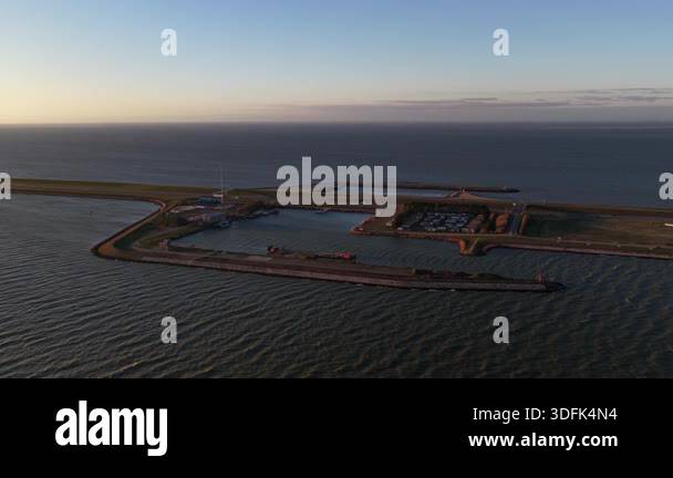 Aerial view of Breezanddijk, the smallest inhabited place in the ...