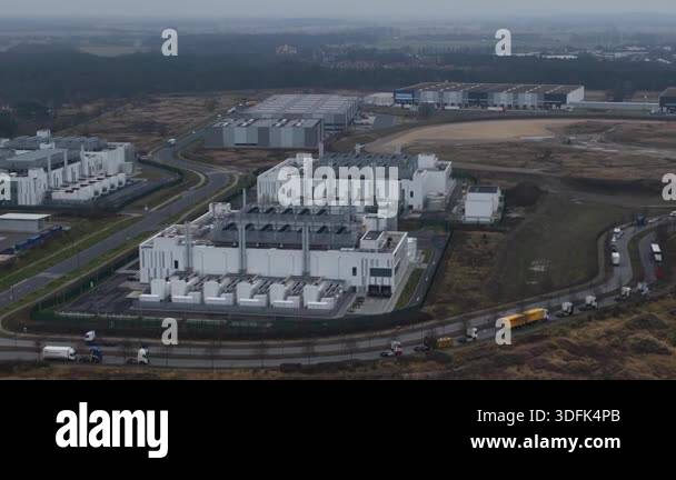 Ludwigsfelde, Brandenburg, Germany, December, 13, 2025: Aerial view of ...