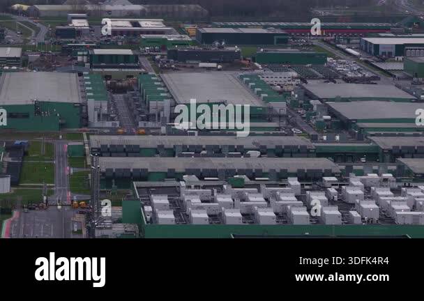 Aerial drone video of hyperscale data centers in Hollands Kroon ...