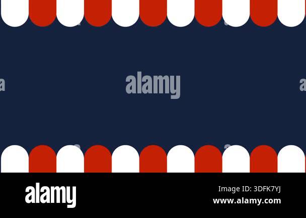 Symmetrical red and white striped awnings decorate both the top and ...