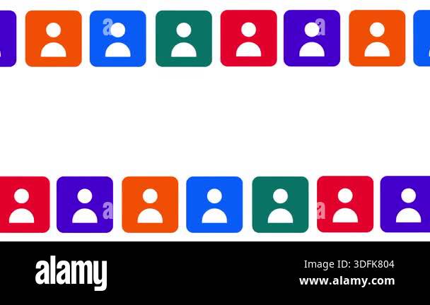 Rows of colorful human profile icons are arranged in a grid to ...