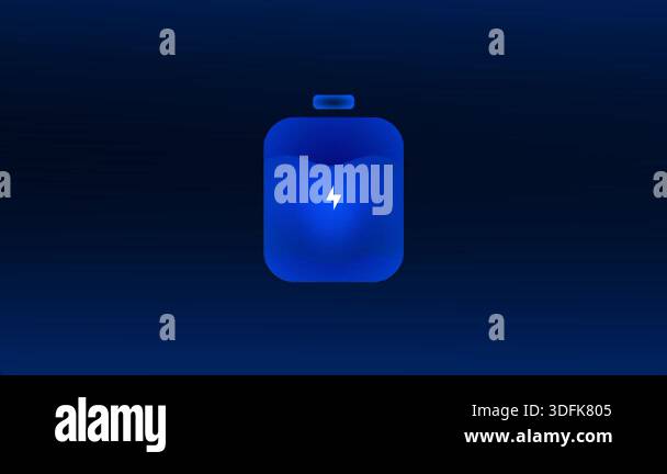 A centered blue battery charging icon with a lightning bolt glows ...