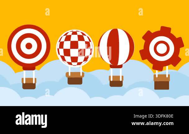 Four different target balloons including a bullseye and checkered ...