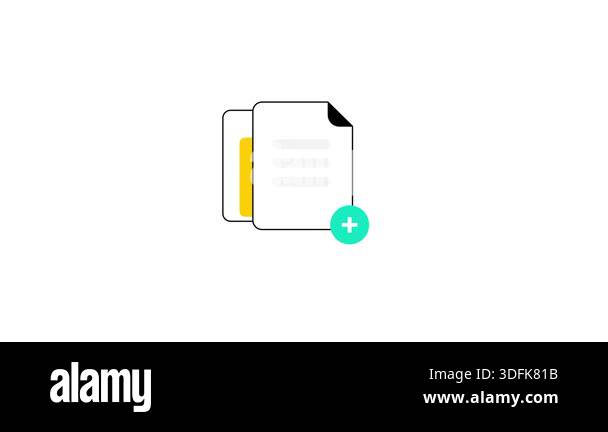 The digital interface displays a document icon with a plus sign to ...