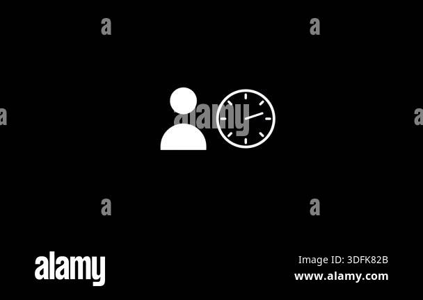 A small white silhouette of a person stands next to a single analog ...