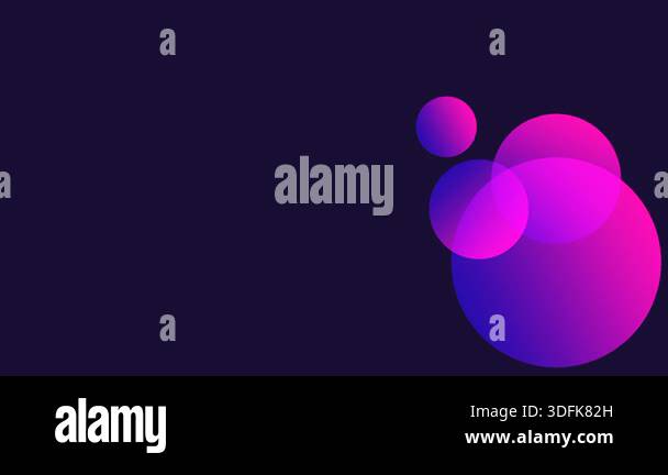 Three translucent glowing spheres in shades of pink and purple overlap ...