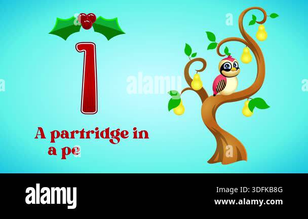 The 12 Days Of Christmas. 1st Day. A Partridge In A Pear Tree. 4K ...