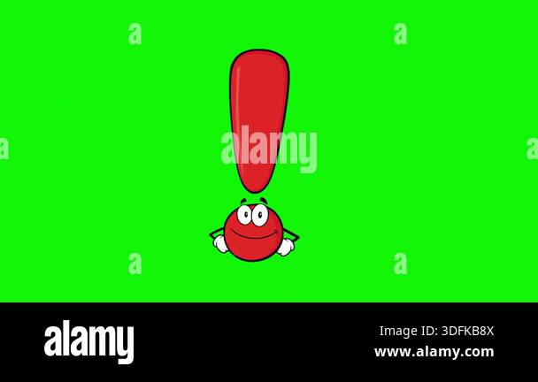 Cartoon character with red exclamation mark shape Stock Video Footage ...