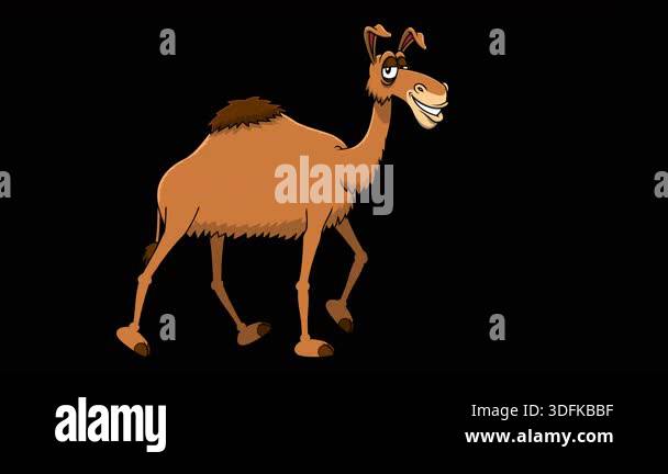 Cartoon camel smiling and walking happily Stock Video Footage - Alamy