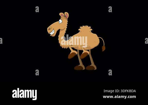 Cartoon camel smiling and jumping happily Stock Video Footage - Alamy