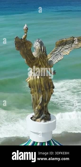 Close look at rooftop angel statue outdoors Stock Video Footage - Alamy