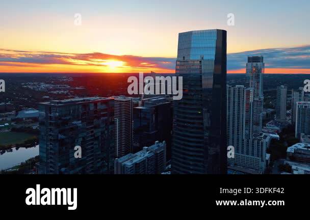 Modern glass high-rises of Austin downtown, Texas, USA. Fantastic ...