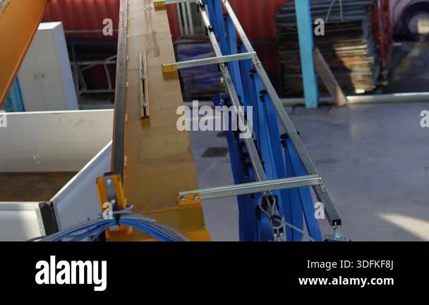 Mounting an overhead crane onto rails. The process of mounting an ...