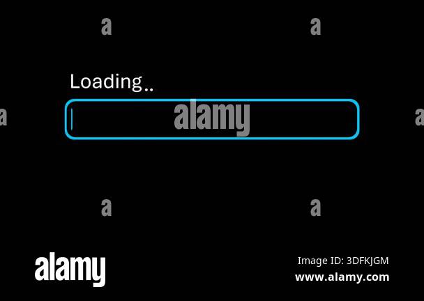 Blue Loading bar progress indicator on black background progress bar ...