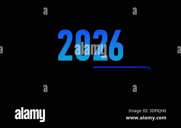 2026 New Year Loading Animation. Blue progress bar transitions Happy ...