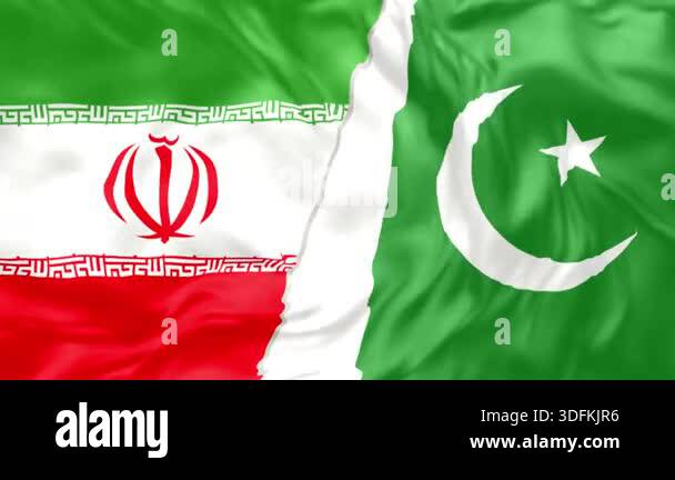 pakistan and iran together waving flag seamless loop animation Stock ...