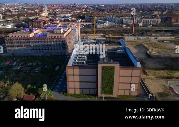 datacenter building with green wall facade, technological ...