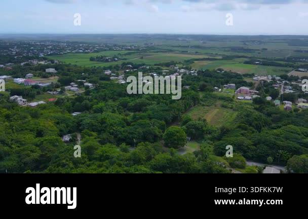 Gun Hill village aerial view from Gun Hill Signal Station in St. George ...
