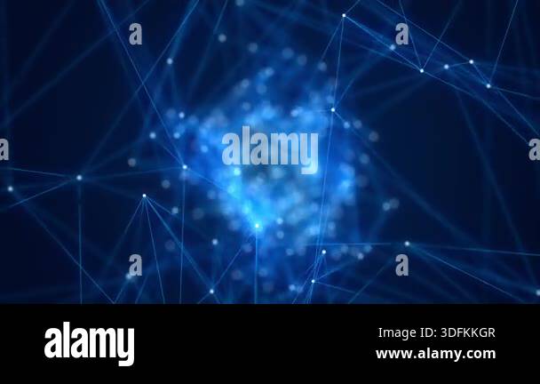 Abstract Digital Data Network Connection Blue Plexus Lines for Tech ...