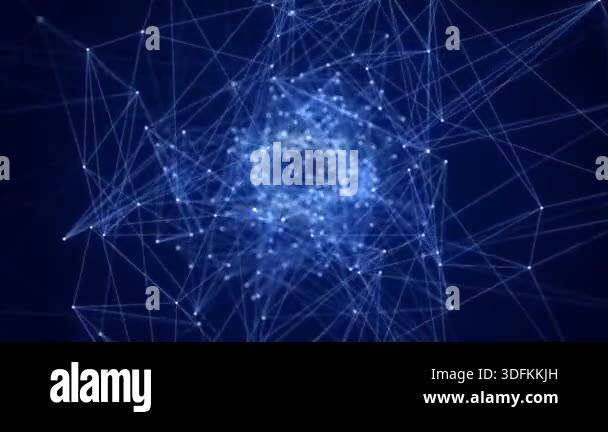 Abstract Digital Data Network Connection Blue Plexus Lines for Tech ...