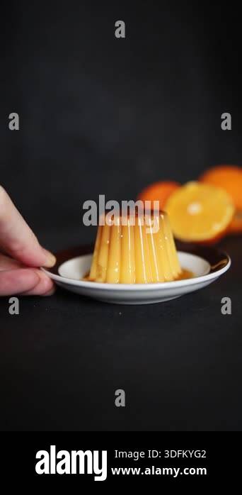 Flan dessert caramel pudding sweet dessert cream tasty snack fresh ...