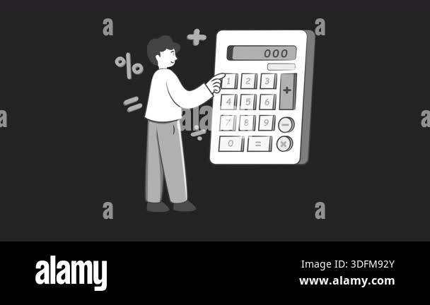 Calculator 2D Motion Graphics Animation Alpha channel Stock Video ...