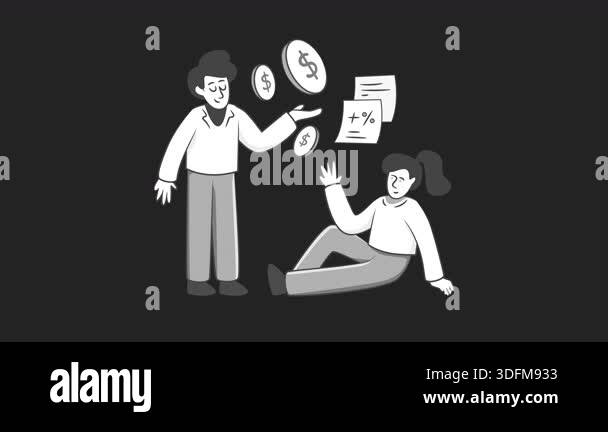 Money Coaching 2D Motion Graphics Animation Alpha channel Stock Video ...