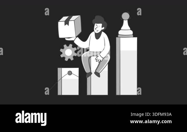 Product Strategy 2D Motion Graphics Animation Alpha channel Stock Video ...