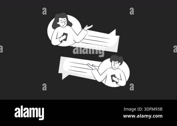 Chat 2D Motion Graphics Animation Alpha channel Stock Video Footage - Alamy