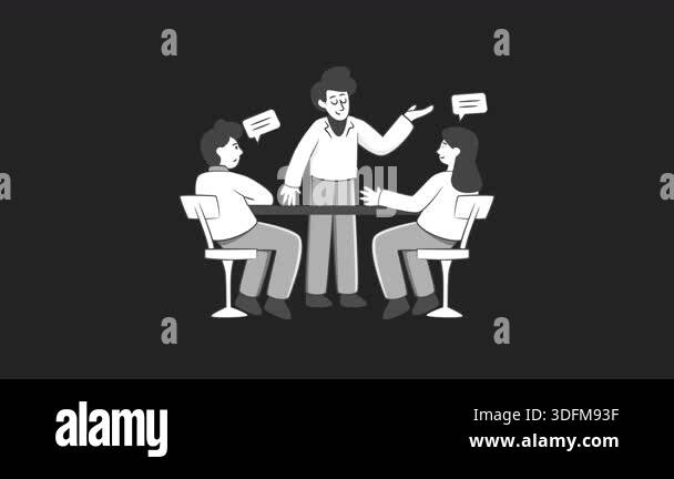 Team Meeting 2D Motion Graphics Animation Alpha channel Stock Video ...