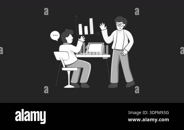 Business Meeting 2D Motion Graphics Animation Alpha channel Stock Video ...