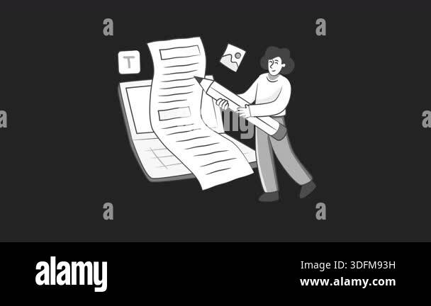 Blog 2D Motion Graphics Animation Alpha channel Stock Video Footage - Alamy