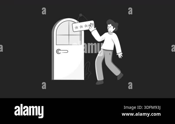 Login 2D Motion Graphics Animation Alpha channel Stock Video Footage ...