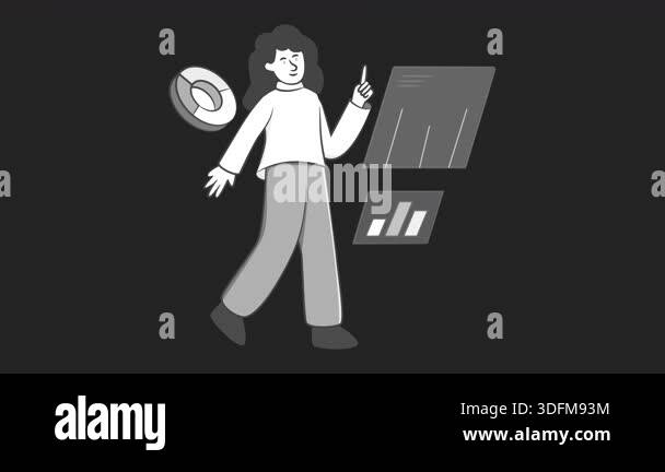 Visual Data 2D Motion Graphics Animation Alpha channel Stock Video ...