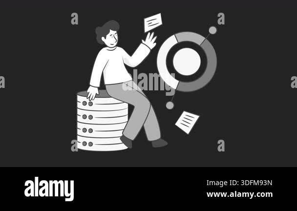 Database 2D Motion Graphics Animation Alpha channel Stock Video Footage ...