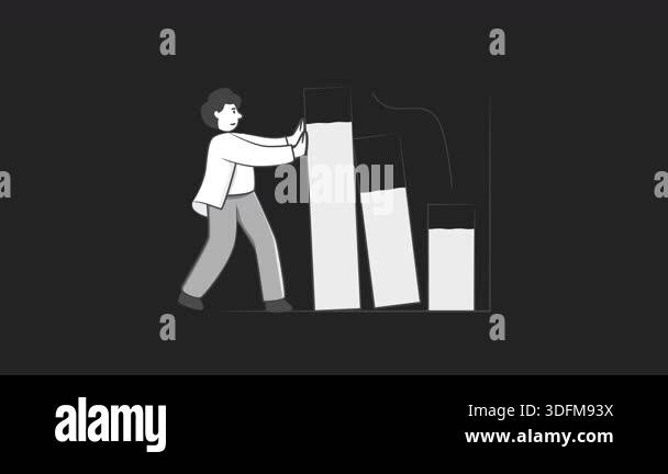 Bar Graphs 2D Motion Graphics Animation Alpha channel Stock Video ...