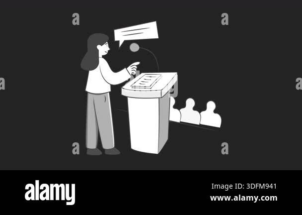 Public Speaking 2D Motion Graphics Animation Alpha channel Stock Video ...