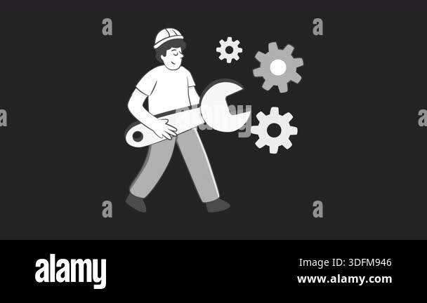 Settings 2D Motion Graphics Animation Alpha channel Stock Video Footage ...