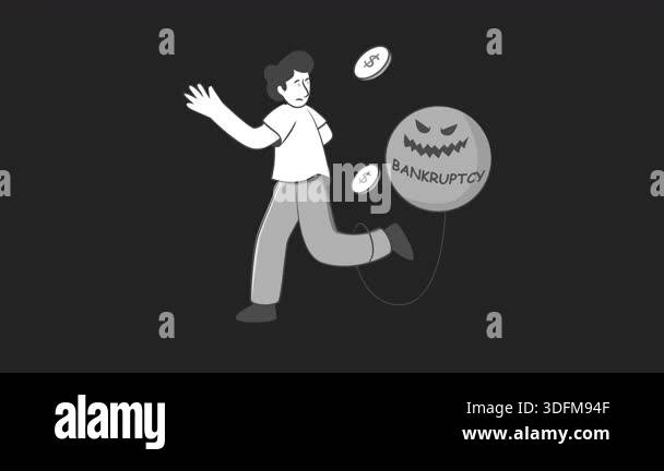Bankruptcy 2D Motion Graphics Animation Alpha channel Stock Video ...