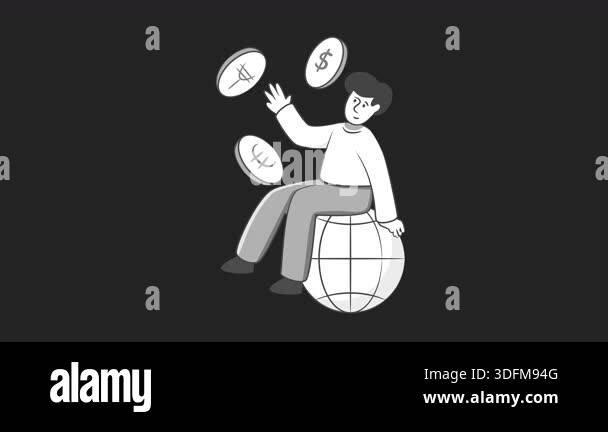 Currency 2D Motion Graphics Animation Alpha channel Stock Video Footage ...