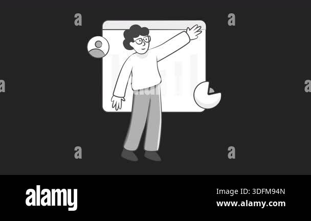 Login 2D Motion Graphics Animation Alpha channel Stock Video Footage ...