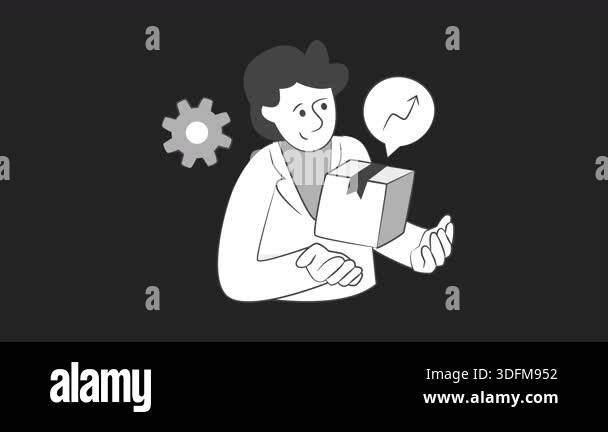 Product Management 2D Motion Graphics Animation Alpha channel Stock ...