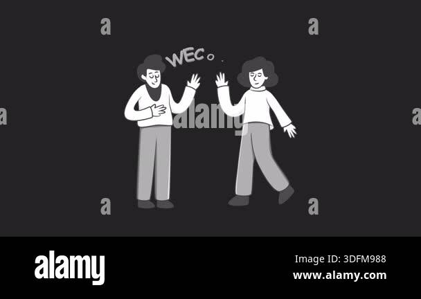 Welcome 2D Motion Graphics Animation Alpha channel Stock Video Footage ...