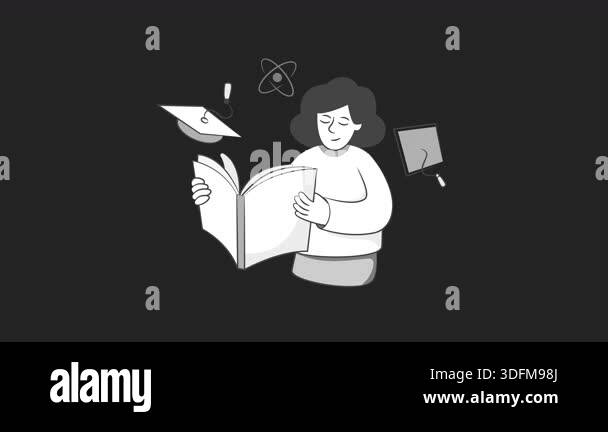 Education 2D Motion Graphics Animation Alpha channel Stock Video ...