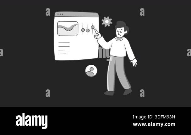 Dashboard 2D Motion Graphics Animation Alpha channel Stock Video ...